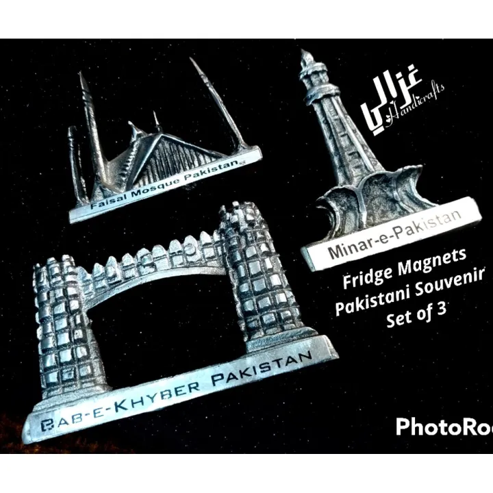 Fridge Magnet . Pakistani fridge magnets . Set of 3 . Metalic | Daraz.pk