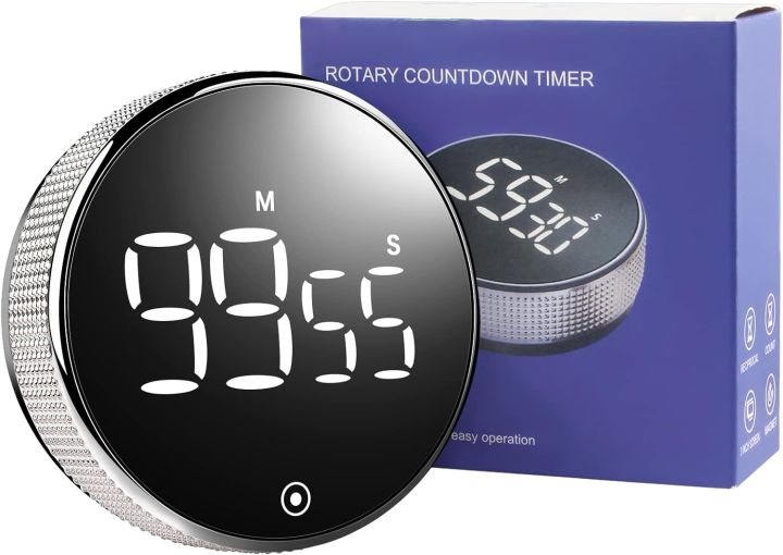 Digital Kitchen Timer, Magnetic Countdown Timer with Large LED Display ...