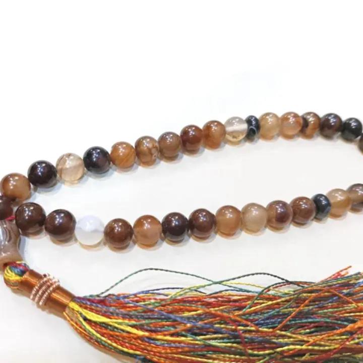 Brown Color Aqeeq Stone Tasbeeh 33 Beads (Size 6MM) - Fancy Choice ...