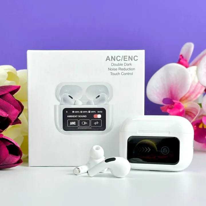 A9 pro Touch Screen ANC Wireless Headset TWS Noise Cancelling Earbud ...