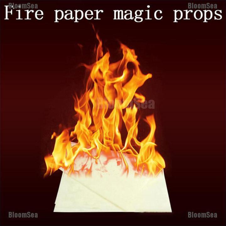 【Bloom】 1/5Pcs 20*25cm Fire Paper Flash Flame Paper Fire Paper Magic ...