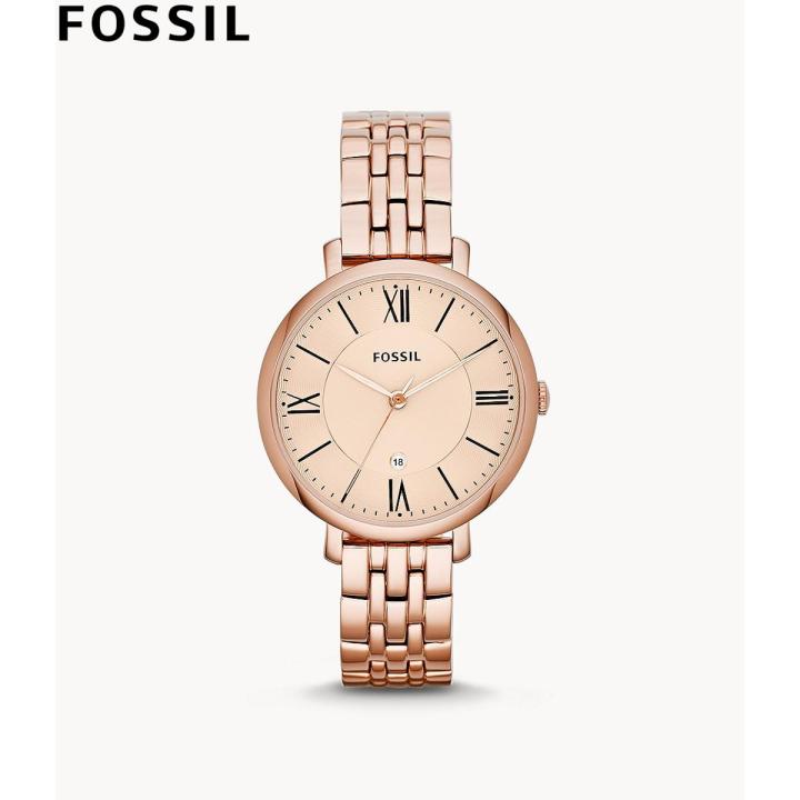 Fossil Jacqueline Rose-Tone Stainless Steel Watch for Women- ES3435 ...