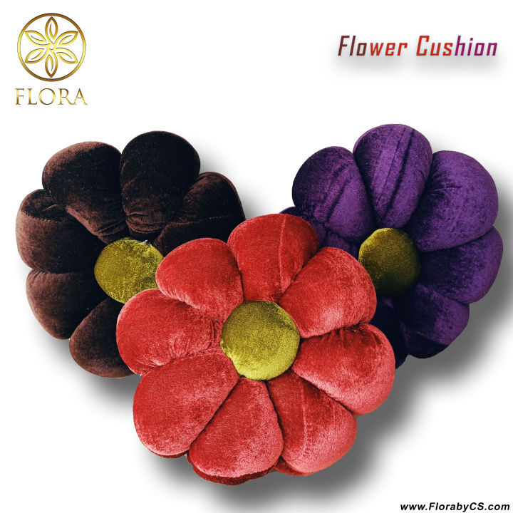 Velvet Round Flower Throw Pillow Cushion Decorative for Home Chair Bed Car Convenient | Flower ...