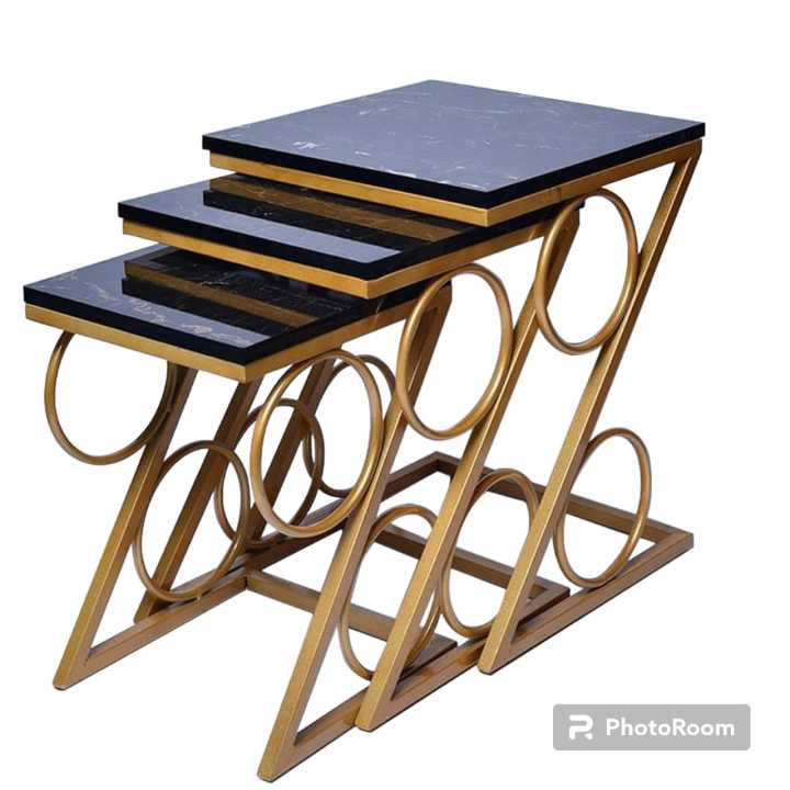 Blendzii Outleex® R.T PUV Z-Shape Table Set – 3 Pcs | Modern Z Style ...