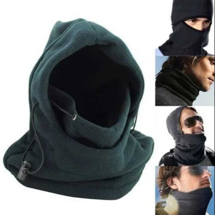 Winter Thermal Fleece Hood Cap Ski Face Mask Hat Neck Warmer for ...