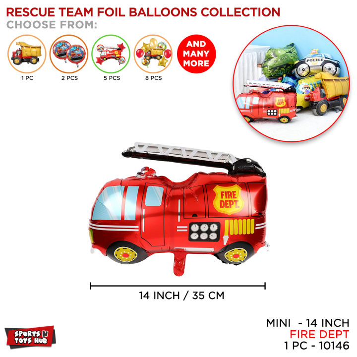 Rescue Team Foil Balloon Theme Collection, Fire Brigade Truck Airplane ...