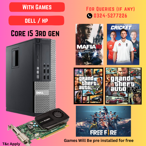 Core i5 3rd Generation Desktop Gaming Computer 8GB Ram Storage 500GB ...