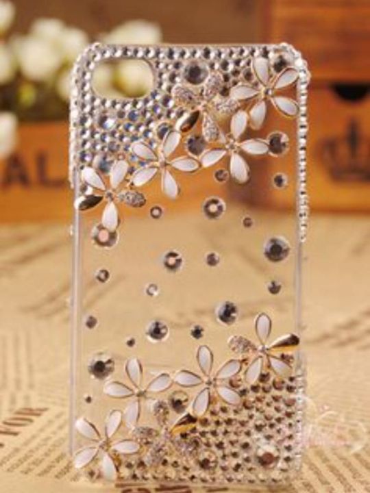 Luxury Rhinestone Flower Decorated Phone Cover for I phone 7 | Daraz.pk