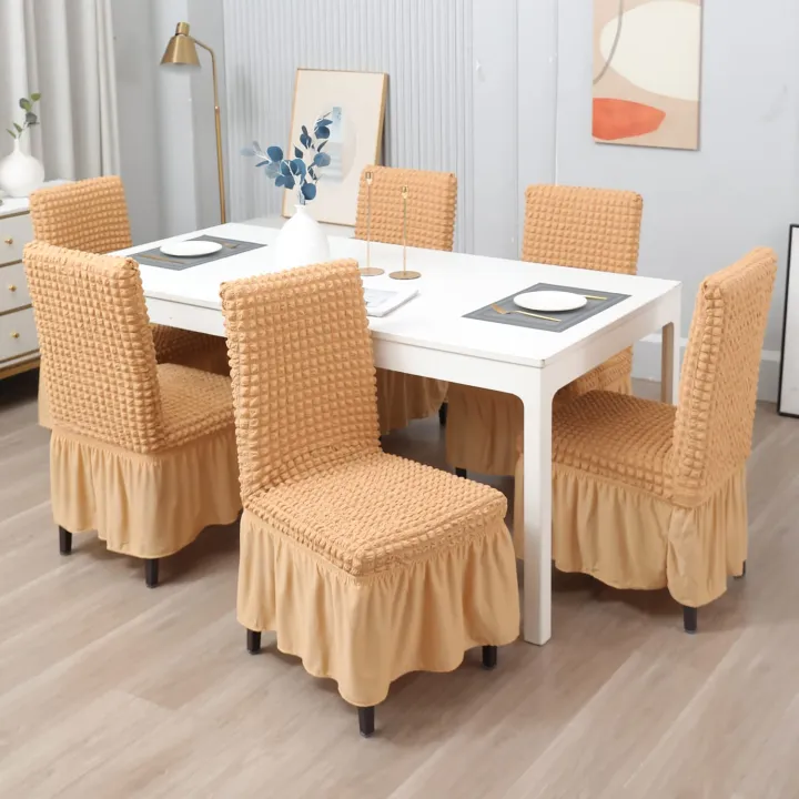 Pack of 6-Bubble Turkish Style Dinning Chairs Cover Standard Size & 10 ...