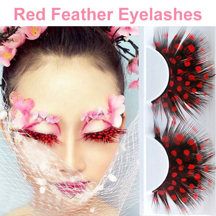 Trendygirl 1 Pair 3D Colorful Fake Lashes Soft Fluffy Artificial ...