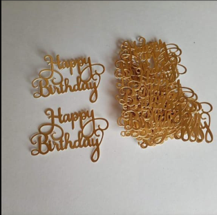 PACK OF 6 PCS UNIQUE GOLDEN HBD CUTOUTS FOR CAKE | STYLISH GOLDEN HBD ...