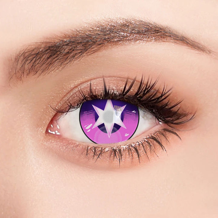 ZEBF--UYAAI 1 Pair Colored Purple Lenses for Halloween Copslay Hoshino ...