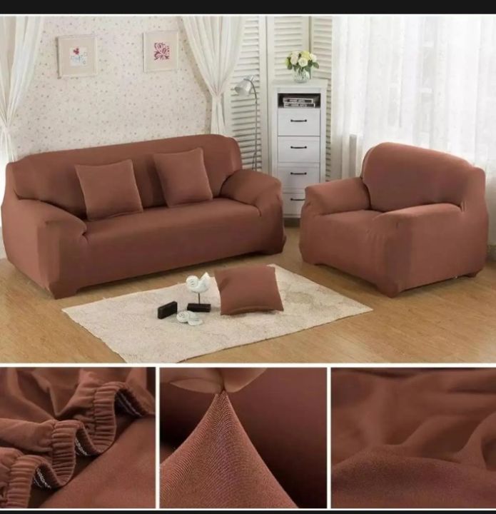 Jersey Fabric (3+2+1) 6 Seater Sofa Cover Jumbo Standard Size ...