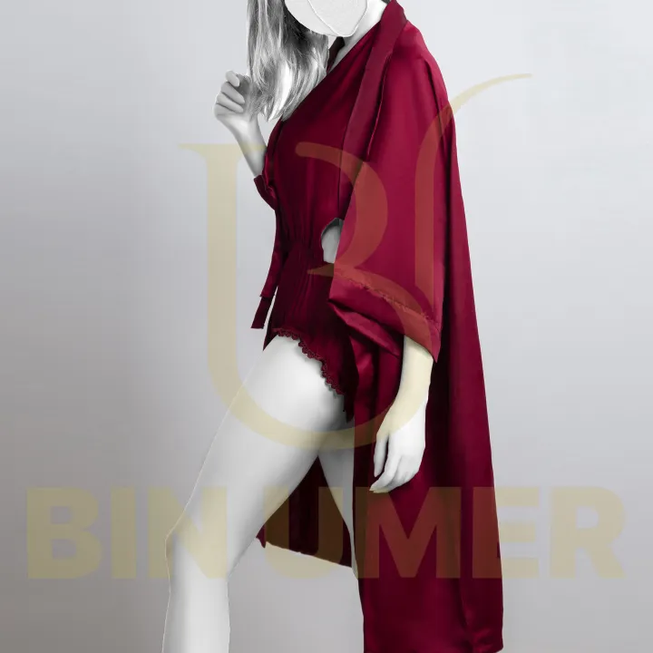 Bin Umer Premium Quality Nighty with Gown Bridal nighty with gown Sleepwear with gown Night ...