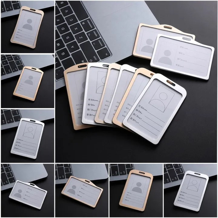 New Metal Vertical Work Card Holders ID Business Case Aluminum Alloy ...