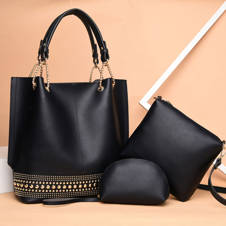 Luxury Designer Women PU Leather Handbags High Quality 3 Pieces Set ...