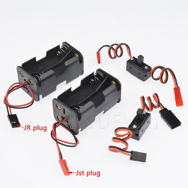 1pc 4 X Aa Holder Power Box / On/off Switch With Futaba/jr/jst Plug For ...
