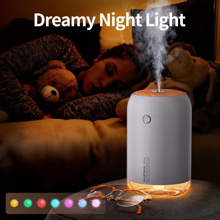 TESLA Portable Mini Humidifier, 500ml Small Desk Humidifier, USB ...