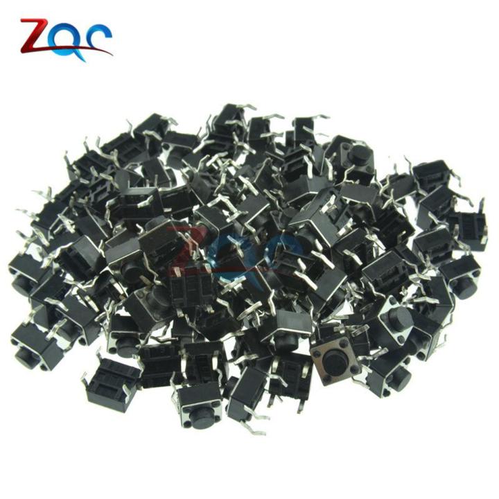 100pcs 6*6*5MM Tactile Push Button Switch 4 pins Micro Switch 4-Pin DIP ...