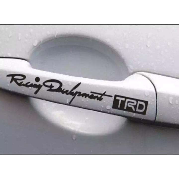 4Pcs (Black) Racing Development TRD Car Door Handle Stickers. Auto ...