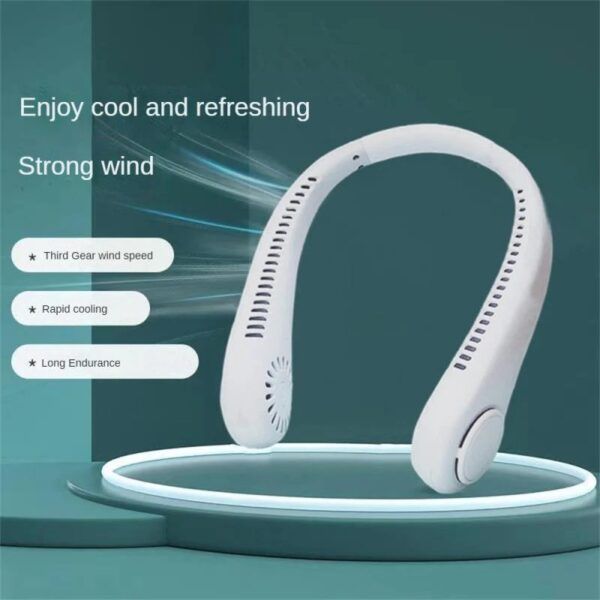 Neck Fan: Compact, rechargeable USB cooling fan without blades for neck ...