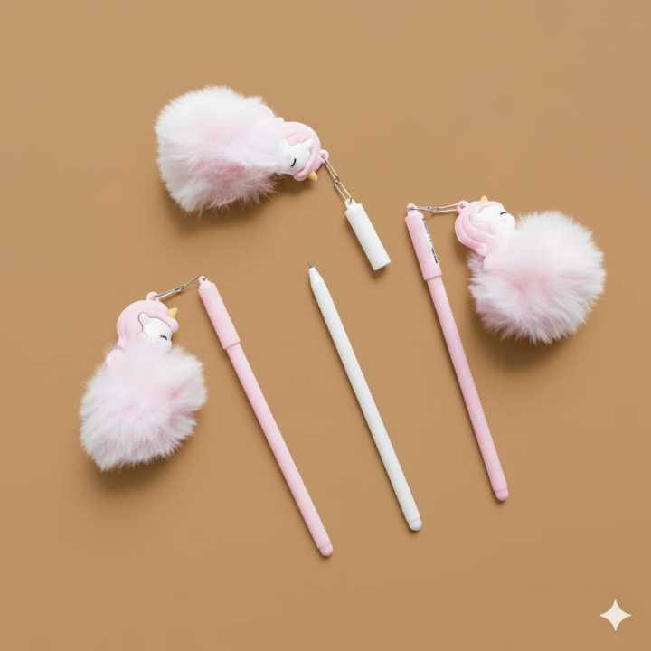 Unicorn Fluffy Gel Pen – Cute Kawaii Gel Pen for Girls & Kids | Soft ...
