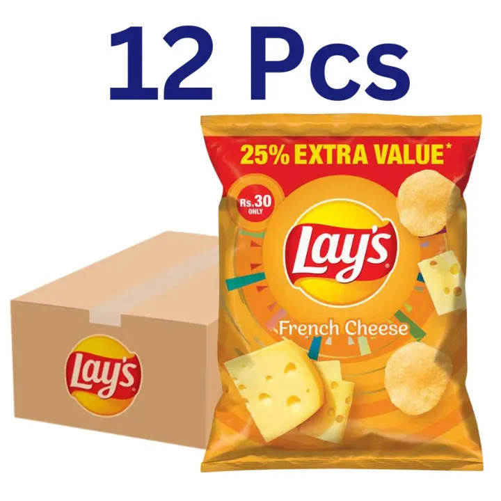 Lays French Cheese – Creamy & Savory Potato Chips (Pack of 12) | Rich ...