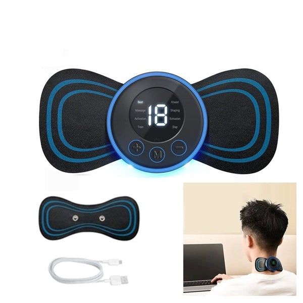 Rechargeable EMS Body Mini Massage Sticker with 8 Modes & 19 Intensity ...
