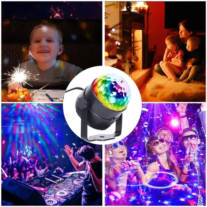LED Disco Party Lights - Crystal Magic Ball 3W RGB, Color-Changing ...