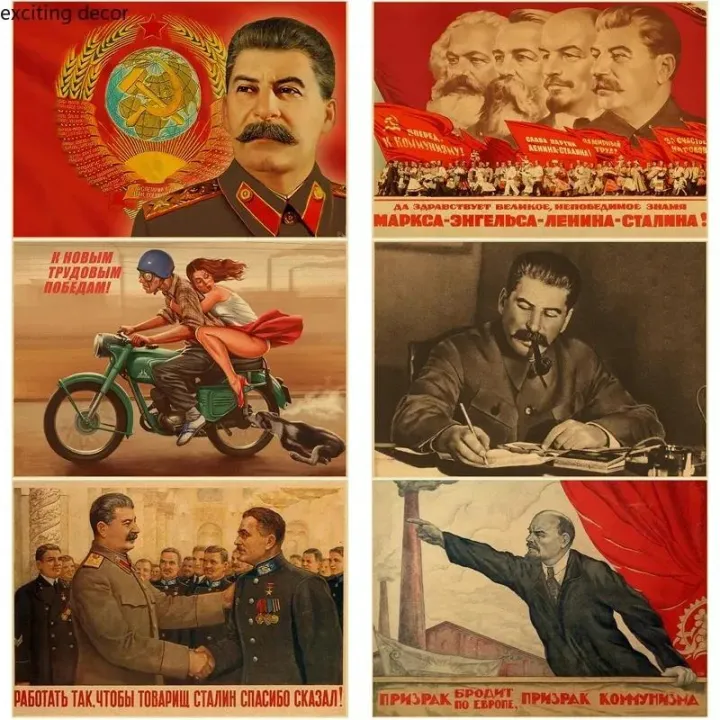 Home decor art wall paintings posters Soviet Union U Marx-Lenin canvas ...