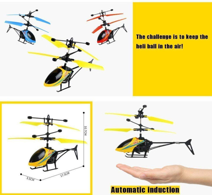 Gravity Sensor Toy Helicopter for Boys/Kids Age 3 + Years, Indoor Palm ...