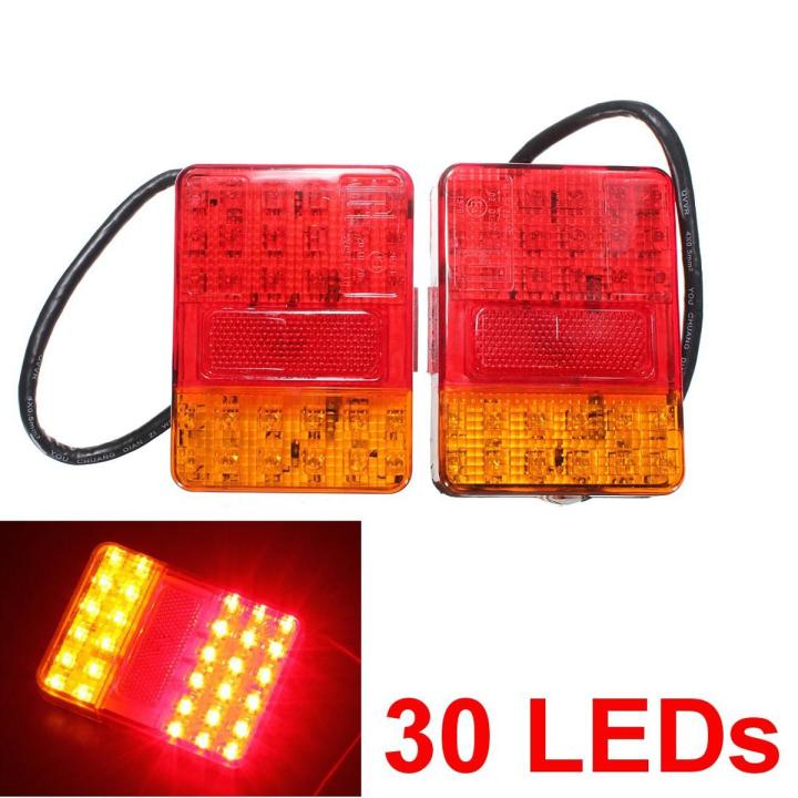 Car 1 Pair RV Trailer Caravan Truck Boat 30LED Stop Brake Rear Tail ...