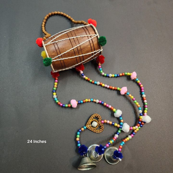 Traditional Dhol Style Wind Chime Wall Hanging with Bells & Drum ...