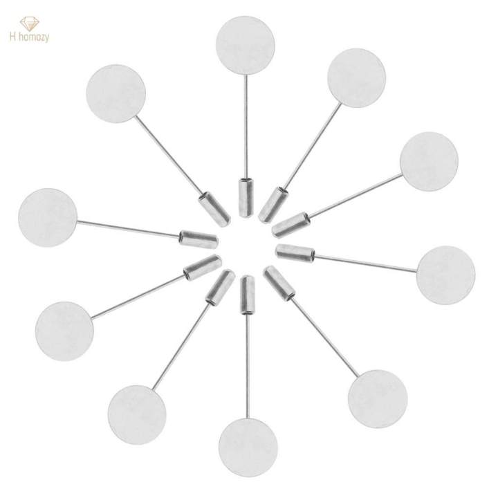 3x10 Pieces Copper Empty Base 1.5cm Lapel Stick Pin Hat Brooches DIY Silver | Daraz.pk