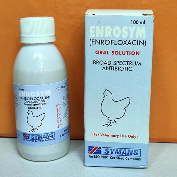 Enrosym - 100 ml - Enrosym / Enrofloxacin Antibiotic ( For All Types Of ...