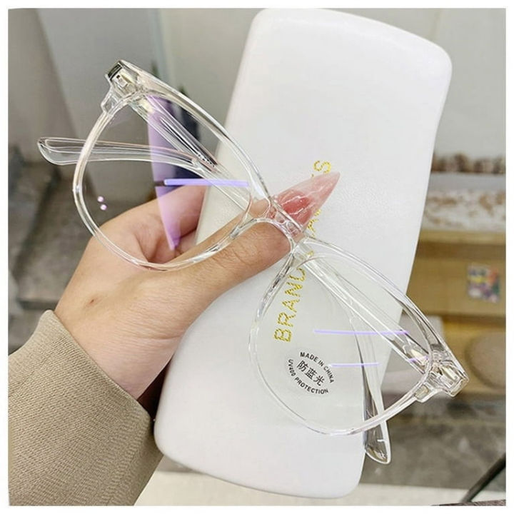 New Transparent Anti Glare UV Eye Glasses for Men and Women White Frame Glasses for Girls and ...