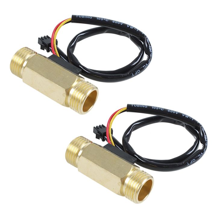 2X 1/2PT Water Flow Sensor Switch Control Meter Flowmeter 1.5-30L/Min ...