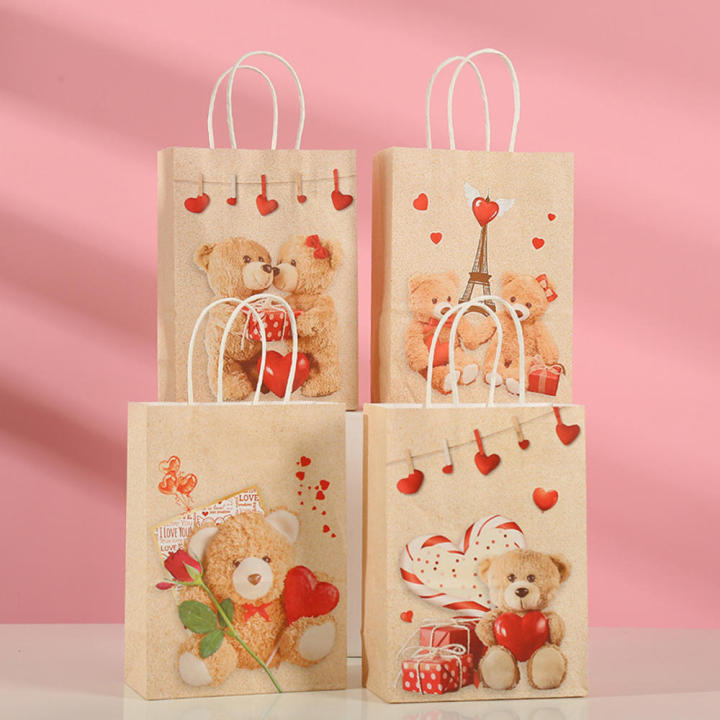 Teddy bear shaped Teddy bear tote bag Lightweight Kraft Paper Love bear ...