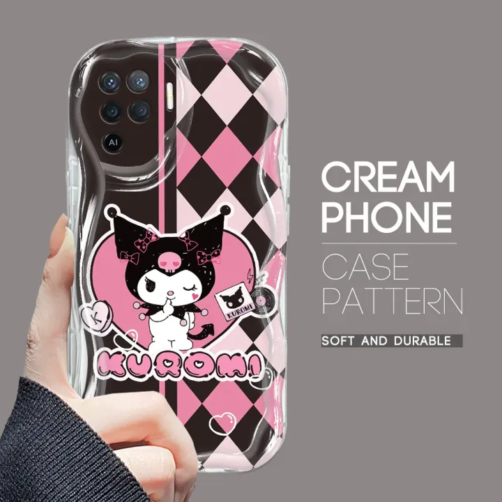 BILI for OPPO F19 Pro A94 Back Cover Lovely Kuromi Pattern Cream ...