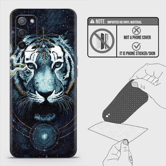 Oppo_ A55 5G Back Skin - Design 4 - Vintage Galaxy Tiger Skin Wrap Back ...