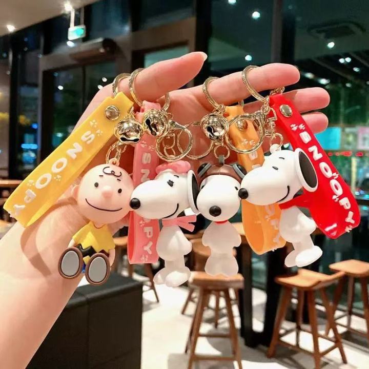 Snoopy Charlie cartoon keychain school bag pendant student girl cute ...