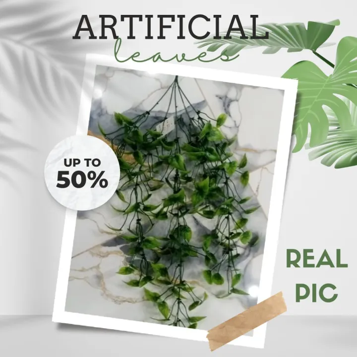Plastic Artificial Green Leaf Decent Design Fuller Branch Bunch Bouquet ...