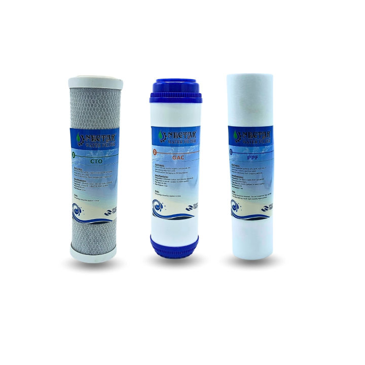 Nectar RO Water Filter Cartridge Bundle (PPF 5 micron + CTO Carbon ...