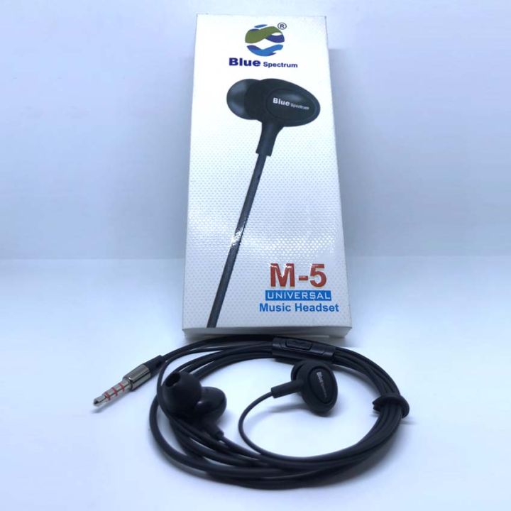 Original Blue Spectrum M-5 In Ear Handsfree Black Colour | Daraz.pk