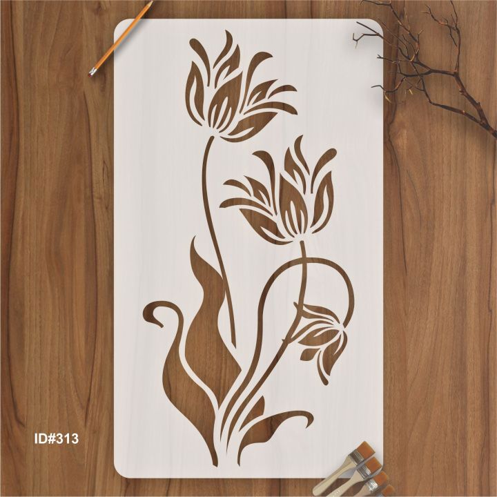 Floral Border Reusable Stencil Airbrush Painting Wall Art DIY Home ...