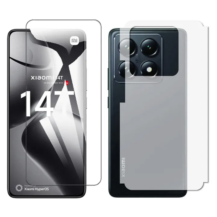 Xiaomi 14T Screen Protector Premium High Quality Polish Glass + Back ...