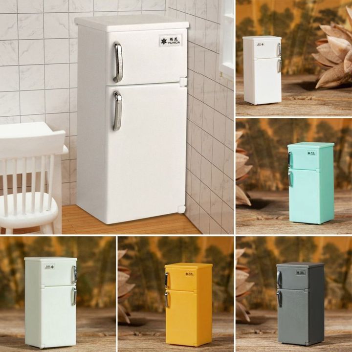 Excelent Plastic Fridge Model Multicolor 1:24 Doll House Fridge Kitchen ...