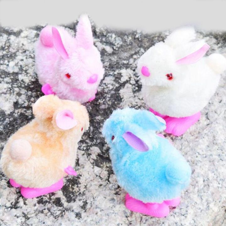 Plush Color Random Clockwork Spring Kids Plastic Rabbit Model Hobbies ...