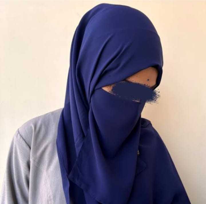 Set of Hijab and Half Naqab Patti in Matching Color | Non Slip Plain ...