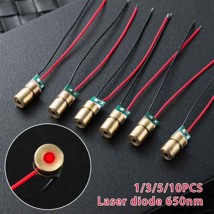 1/3/5/10pc High quality Copper Head 5 million watt 650nm 6mm 3V Dot ...